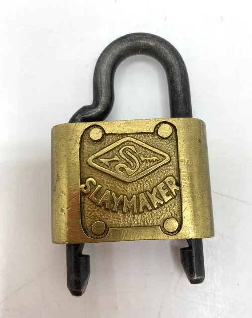RARE EARLY 1900S Slaymaker Brass Removable Bent Shackle Lock w/ Key $89 ...