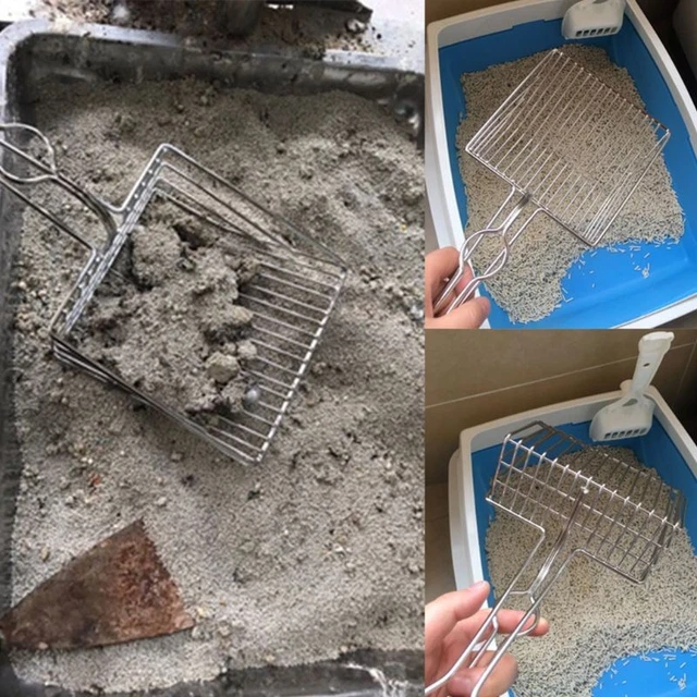 CATS LITTER SCOOP Sifter with Long Handle For Easy Cats Poop Sifting ...