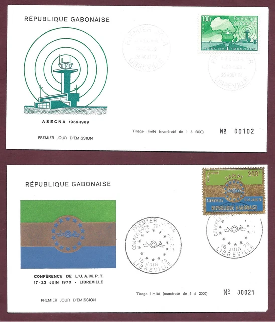 LOT DE 2 ENVELOPPES DU GABON PAYS D'EXPRESSION FRANCAISE SUPERBE EUR 0,70 - PicClick FR
