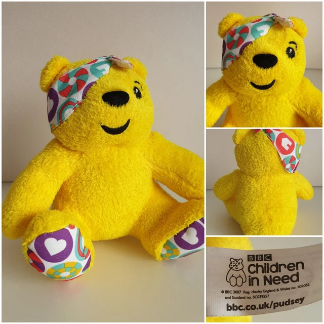 PUDSEY BEAR 2007 Soft Toy BBC Children in Need Plush Donut Hearts ...