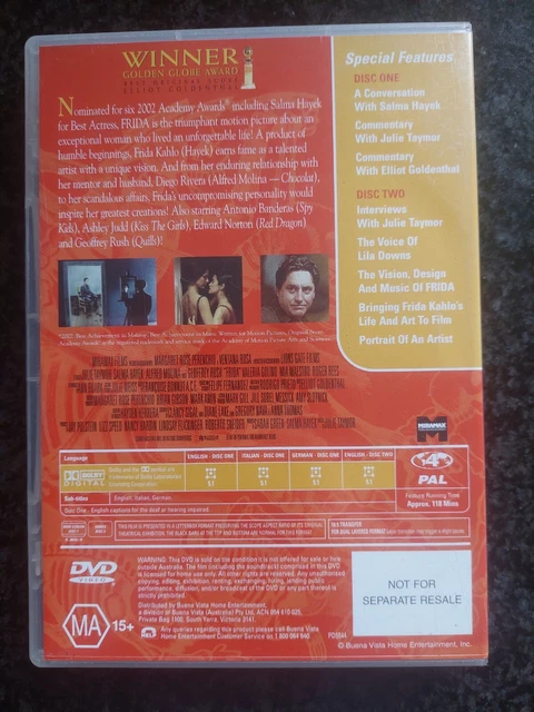 FRIDA (DVD, 2002) 2 Disc Collector's Edition $9.99 - PicClick AU