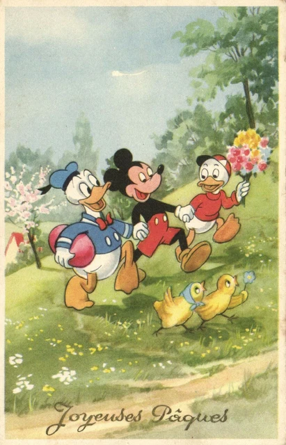 DISNEY PC, MICKEY MOUSE, DONALD DUCK, HUEY DUCK, Vintage Postcard ...