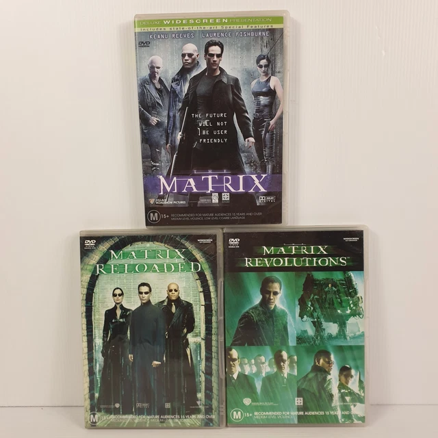 THE COMPLETE MATRIX Trilogy 3-DVD 3-MOVIES VGC FREE POST $17.59 ...