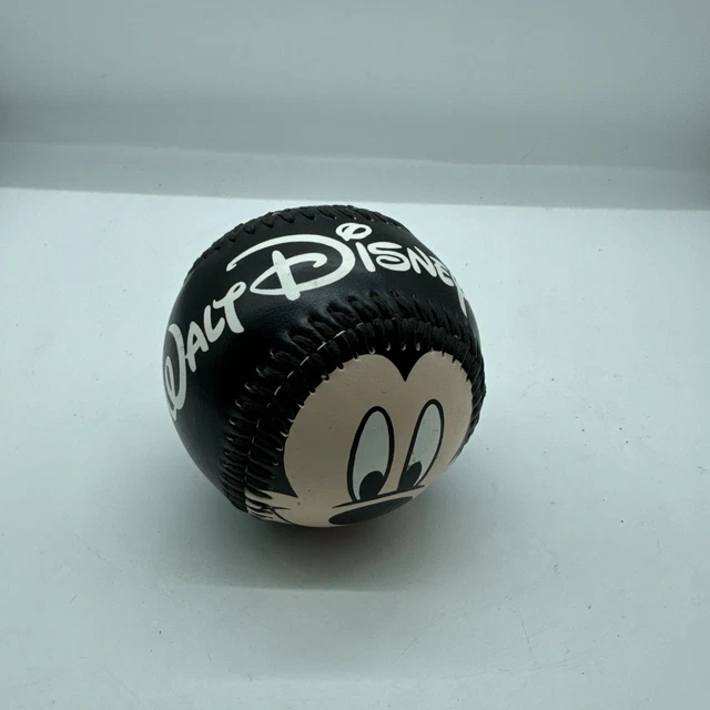 WALT DISNEY WORLD Mickey Mouse Face Black Baseball Ball Collectable £9. ...