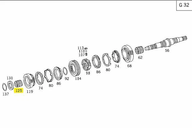 A0169817010 MERCEDES 711 Needle Roller Bearing 2Nd Speed Gear Genuine ...