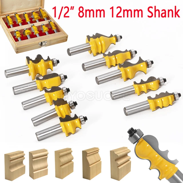 8MM 12MM SHANK Architectural Molding Handrail Router Bit Woodwork ...