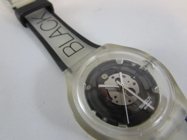 OROLOGIO SWATCH AG 2005 #604 NERO unisex batteria nuovo con cinturino ...
