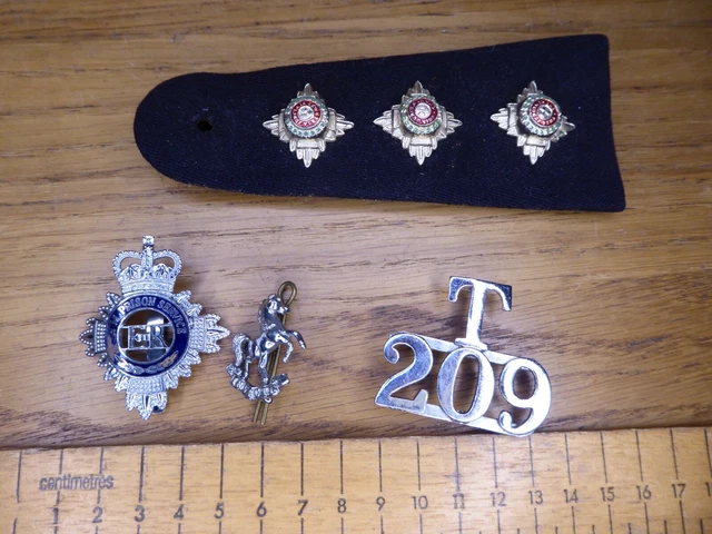 VINTAGE POLICE BADGES + Shoulder Rank .Police Number T209. H.M Prison ...