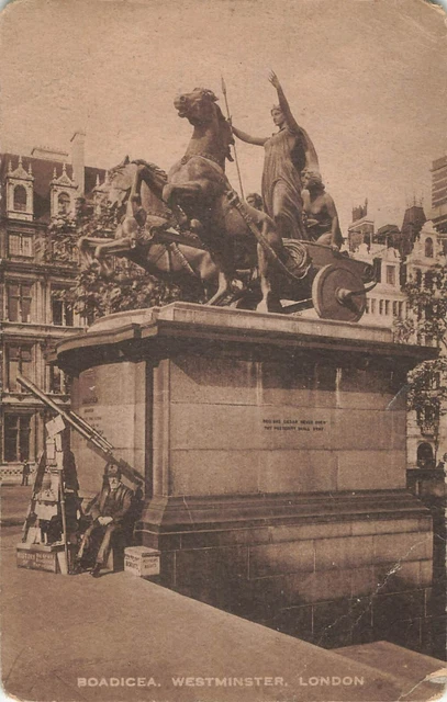 STATUE OF BOADICEA, London. Corner of Westminster Bridge and Thames ...