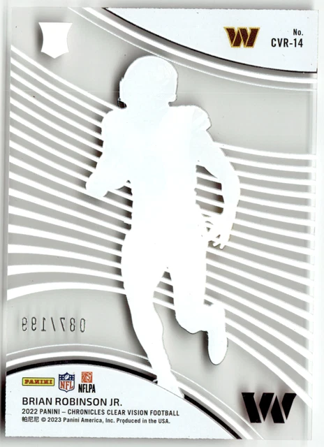PANINI 2022 CRÓNICAS Borrar Vision NFL N º CVR-14 Brian Robinson Jr ...
