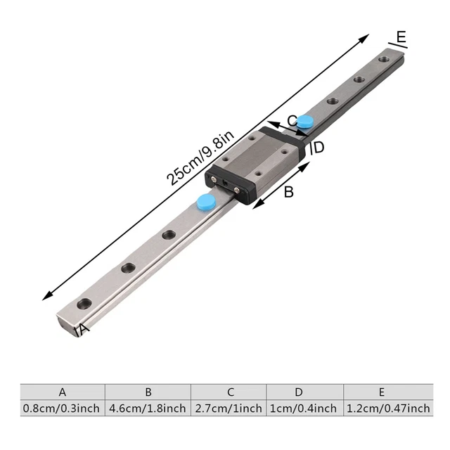 250MM MINIATURE ACCURATE Linear Sliding Rail Guide Block 250mm SG £13. ...