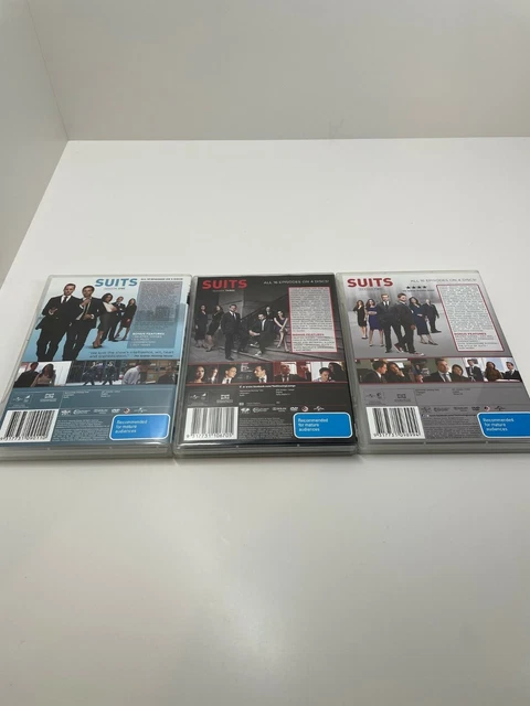 SUITS TV SERIES DVD seasons 1 - 3 Patrick J Adams Meghan Markle 2011 £8 ...
