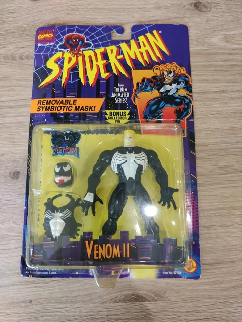 RARE MARVEL SPIDER-MAN Venom 2 - Symbiotic Venom Mask 5" Figure 1995 ...