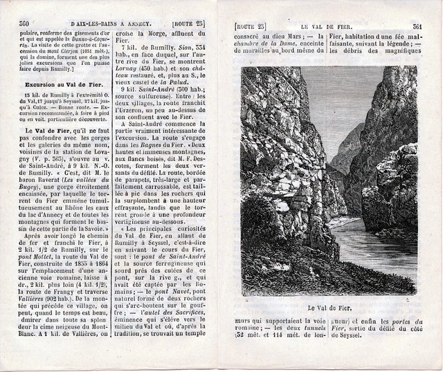 VAL DE FIER galerie 1882 gravures + guide (10 p.) Albens Rumilly Bloye ...