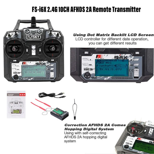 FS-I6X 10-CHANNEL REMOTE Control With Ia6b And Ia10b Compatibility I6x ...