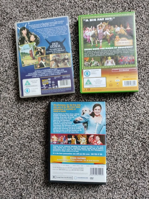 DVD BUNDLE KIDS Pantomime Stage Show Gruffalo Dick Whittington Shrek ...