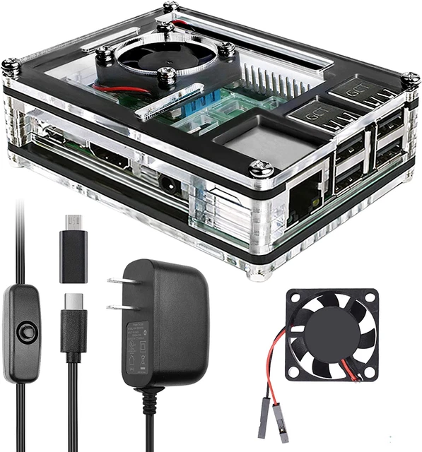 RASPBERRY PI 3 B+ Case with Fan Cooling Pi 3B Case with 3 Pcs Heat ...