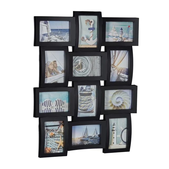 CORNICE MULTIFOTO PER 12 foto porta-fotografie multiplo parete plastica ...