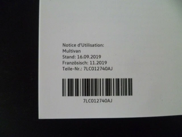 MANUEL / NOTICE d'utilisation VW T6.1 Multivan de 11/2019 + Notice GPS ...