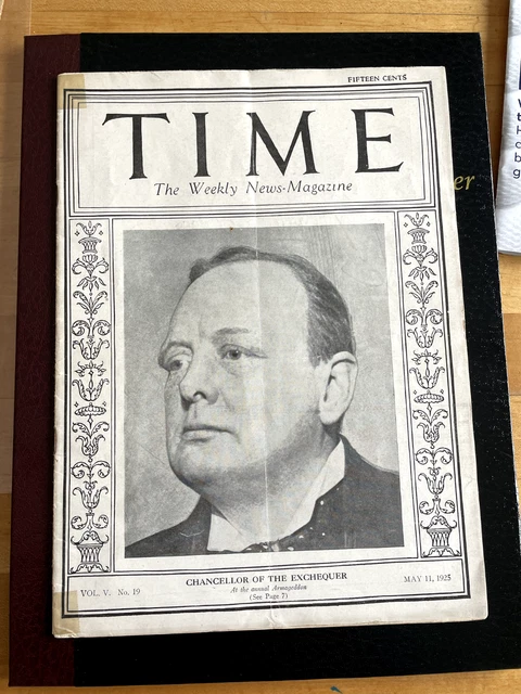 WINSTON CHURCHILL ON Cover of Time Magazine, May 11, 1925, Rare 2nd ...