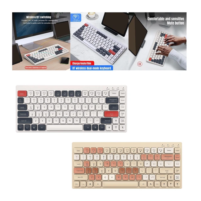 MINI 84 KEY Gaming Keyboard Triple Mode Ergonomic Silent for PC ...