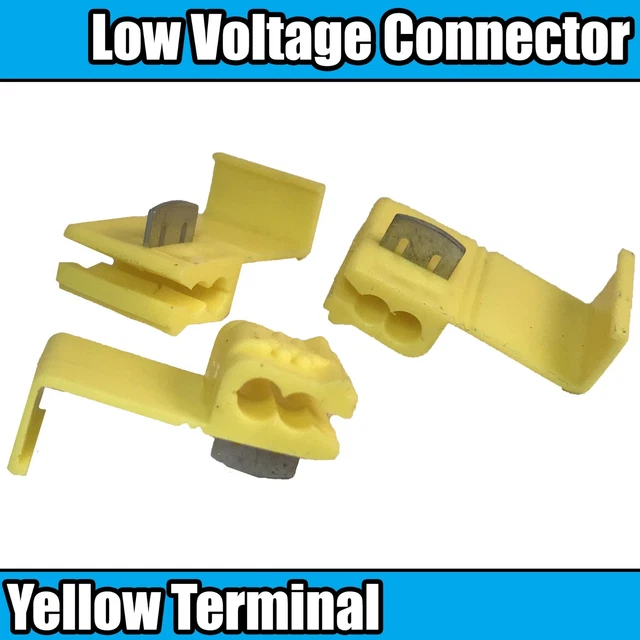 YELLOW LOW VOLTAGE Connector Terminals Insulated Electrical Crimp Cable ...