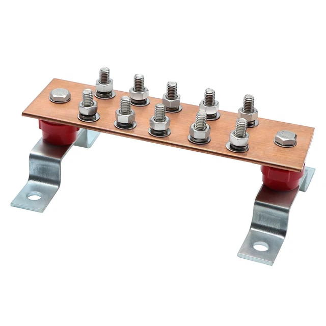 WALL MOUNTED COPPER Grounding Bar Kit Copper Bus Bar 0.16"x 2.36"x 7.8 ...
