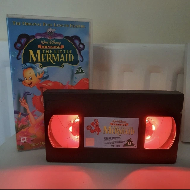 THE LITTLE MERMAID LED VHS Tape Lamp Birthday Gift Present Retro Disney ...