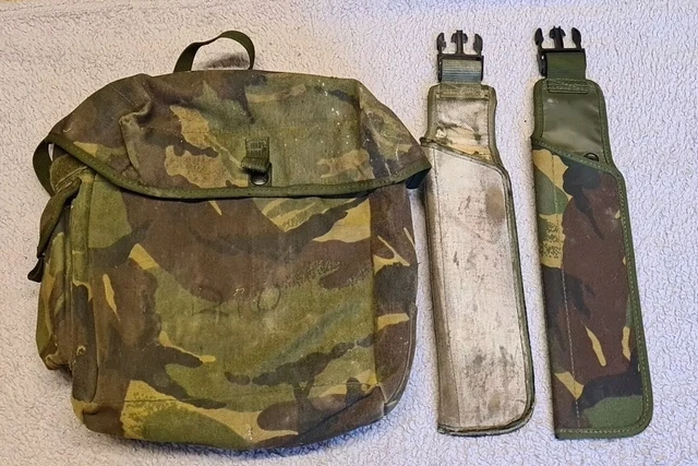 BRITISH ARMY DPM Frog-Bayonet Scabbard And Gas mask Bag, Airsoft Cadets ...