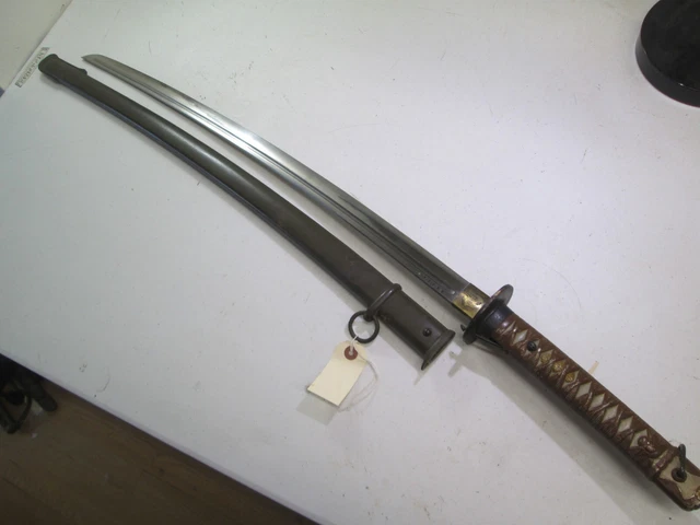 WW2 JAPANESE NCO OFFICERS SWORD matching numbers on blade & SCABBARD ...