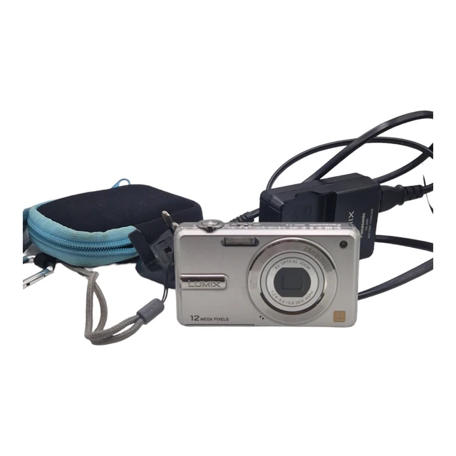 PANASONIC DIGITAL CAMERA Lumix DMC-F3 12.1MP Silver Tested Small Dead ...
