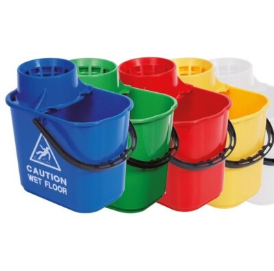 PROFESSIONAL MOP BUCKET & Wringer 15 Litre Colour Coded Commercial £18. ...