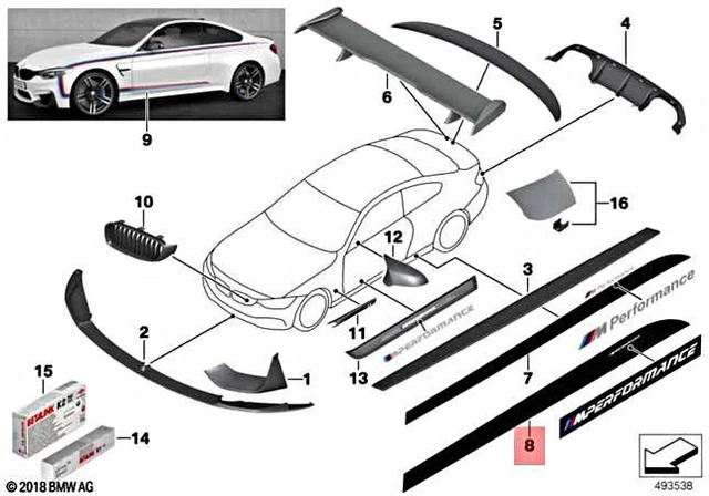 OEM BMW M3 M4 GTS F80 F82 F83 CS Foil Side Sill Left / Right ...