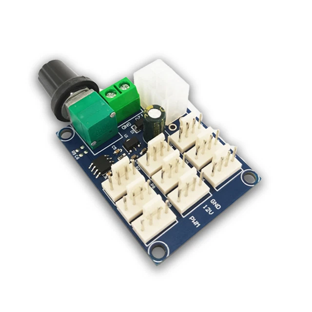 PWM MOTOR SPEED Regulation Controller 12V Computer Chassis Fan Multi ...