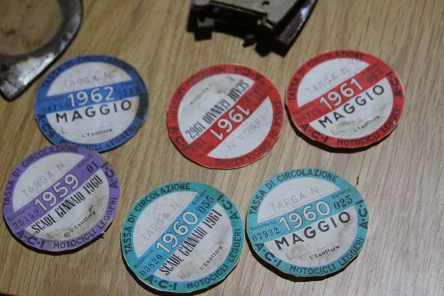 VINTAGE LAMBRETTA REGO label holder with italian rego labels 6 1960s ...