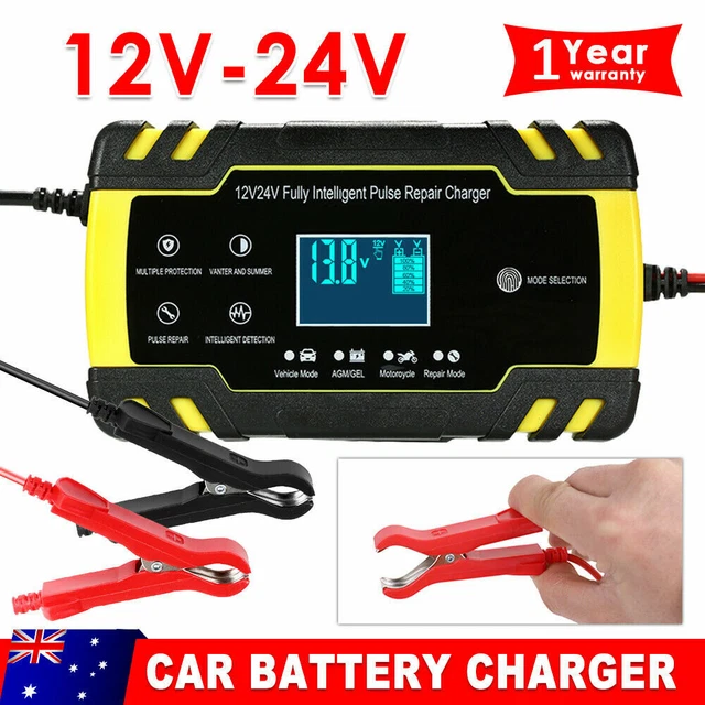 CAR BATTERY CHARGER 12V 24V Touch LCD Smart Battery Repair Boat Caravan ...