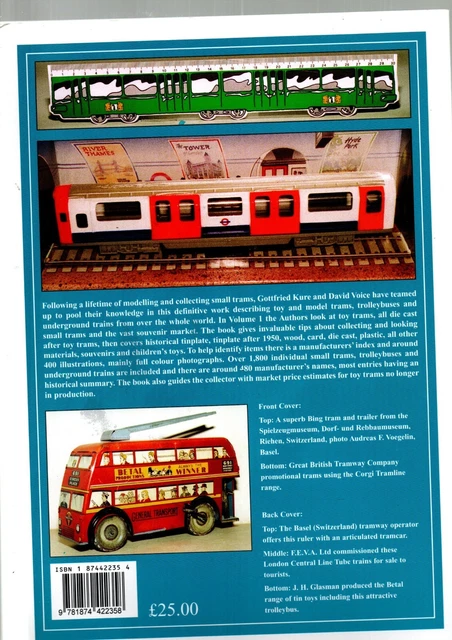 TOY & MODEL Trams Of The World Volume 1 P/B By Gottfried Kure 2001 Ex ...