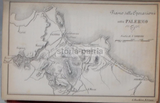 SICILIA_PALERMO_RISORGIMENTO_GARIBALDI_ANTICA MAPPA TOPOGRAFICA ...
