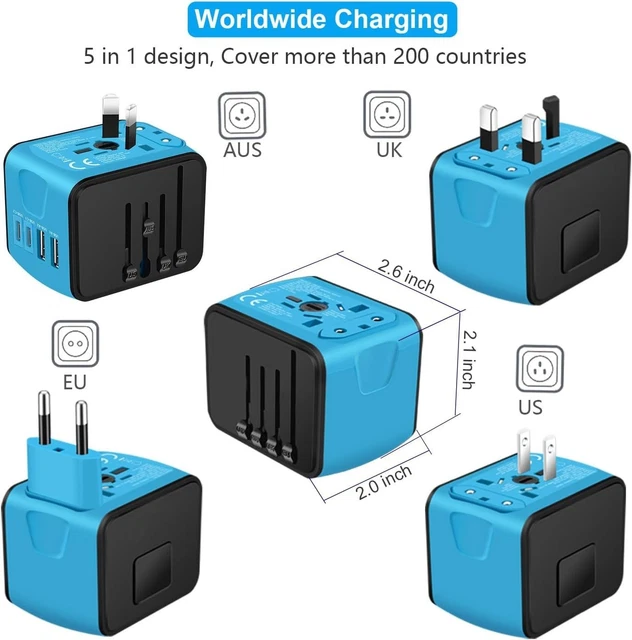 TRAVEL ADAPTER WORLDWIDE, Universal International Power Plug Adapter W ...