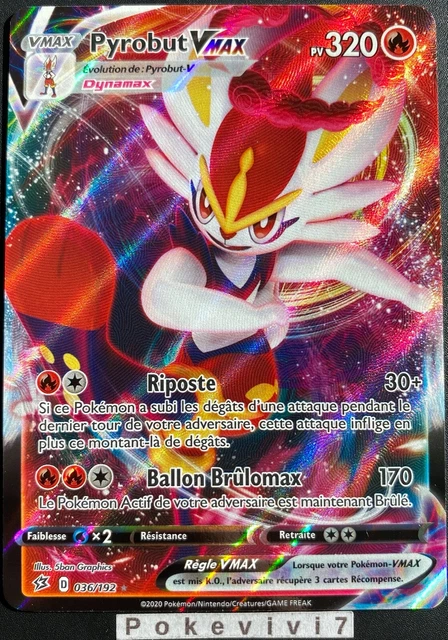 CARTE POKEMON PYROBUT 036/192 Vmax Full Art Epée et Bouclier 2 EB02 FR ... CARTE POKEMON PYROBUT 036/192 Vmax Full Art Epée et Bouclier 2 EB02 FR ...