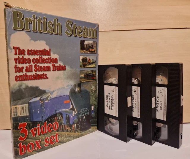 BRITISH STEAM TRAINS - Railway Locomotives - 3 PAL VHS Tape Box Set £2. ...