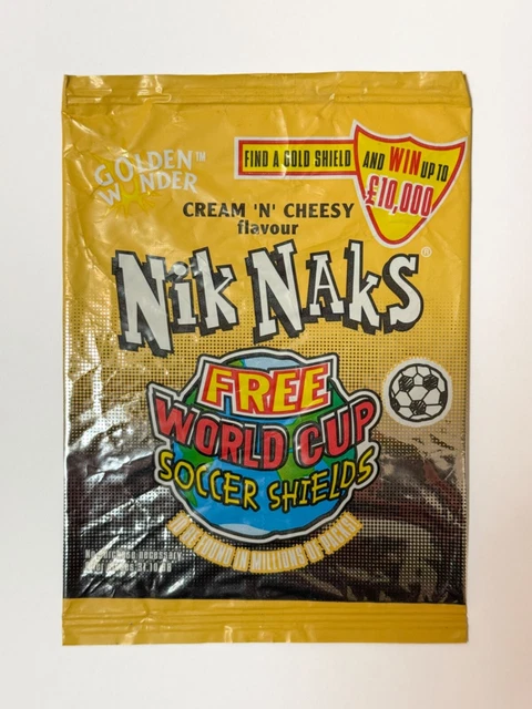 VINTAGE CRISP PACKET Golden Wonder Nik Naks World Cup Soccer 1998 ...