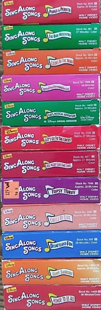 WALT DISNEY SING Along Songs COMPLETE 12 VHS Tape Set Lot CLEAN Happy ...