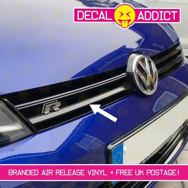GRILLE OVERLAY DECHROME Strip Decals Stickers x 2 for VW Golf MK7 R £8. ...