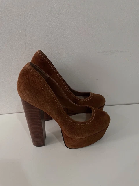 ARIEL CARVELA KURT Geiger tan seude platform block heel shoes EU 40 £11 ...