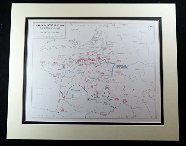 WW2 MAP GERMAN Invasion of France June 1940 Military Operations USMA ...