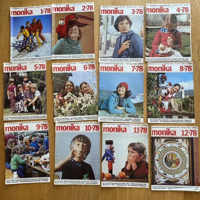 12X MONIKA, ZEITSCHRIFT für die Frau, 1978, Viele Themen, Retro ...