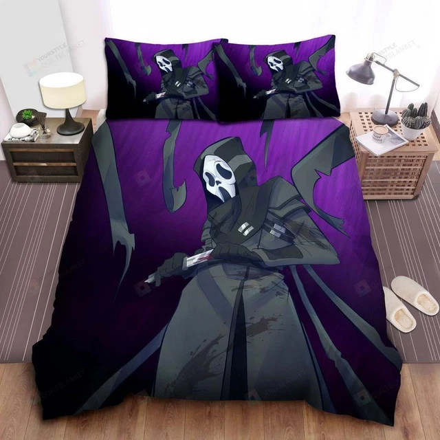 GHOSTFACE IN ANIME Art Style Quilt Duvet Cover Set Bedspread Bedroom ...
