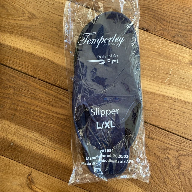 TEMPERLEY LONDON BA British Airways First Class Slippers. L/XL. Blue ...