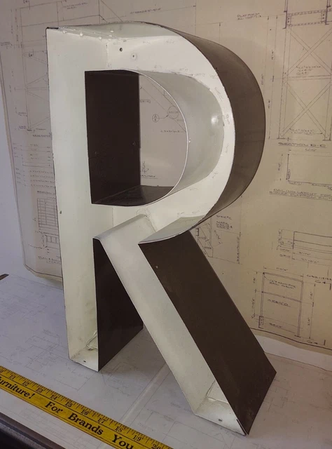 RECLAIMED INDUSTRIAL CHANNEL Letter " R " Salvaged Decor Marquee Sign ...